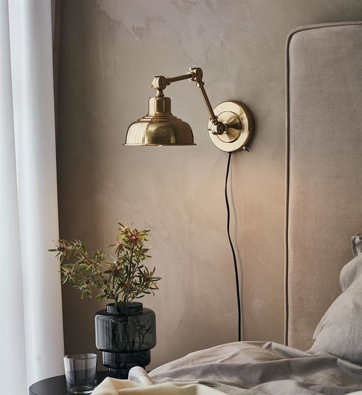 Grimstad væglampe messing H18